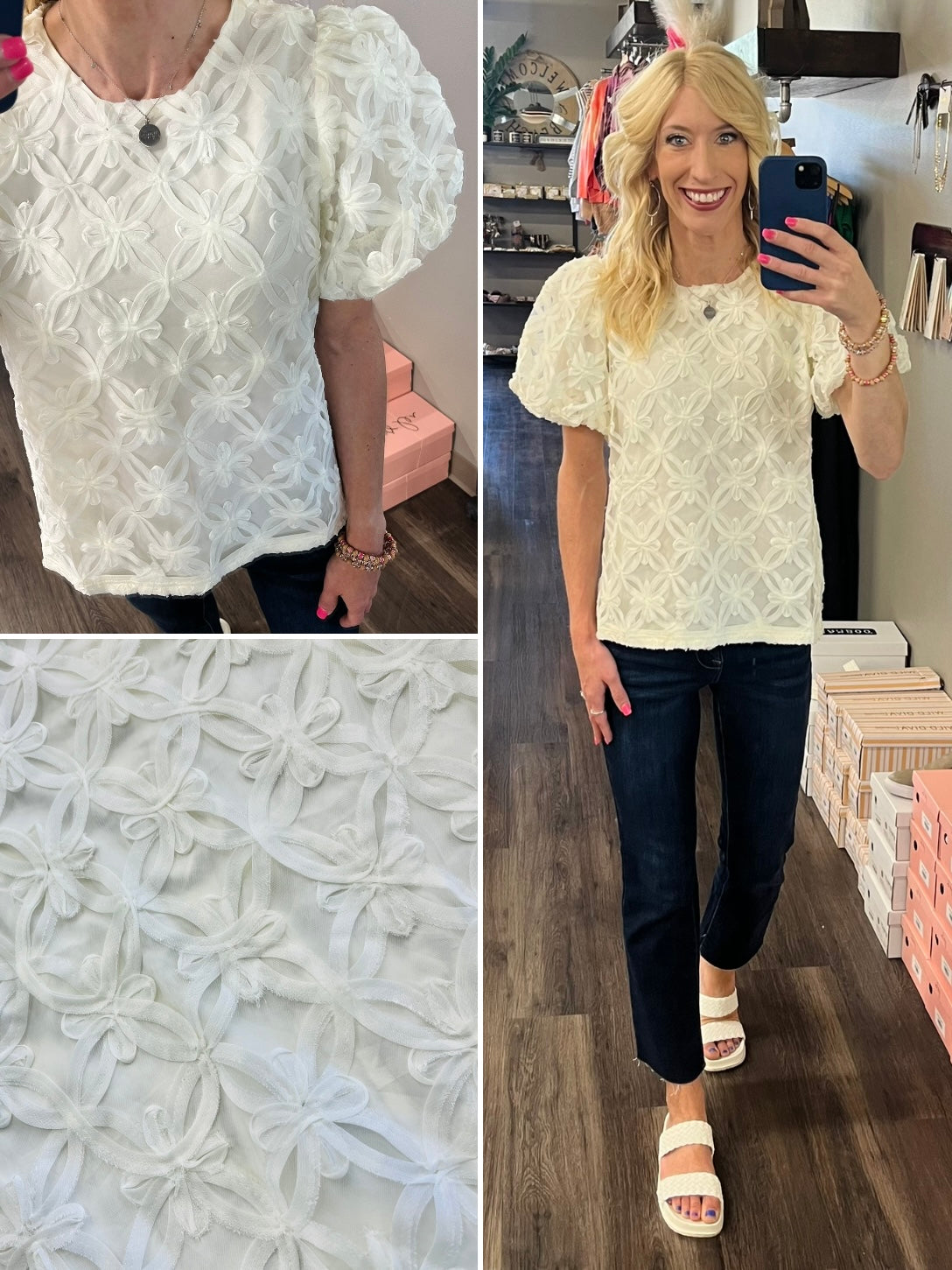 Lily Lace Puff Sleeve Blouse – Katy Lynn Boutique