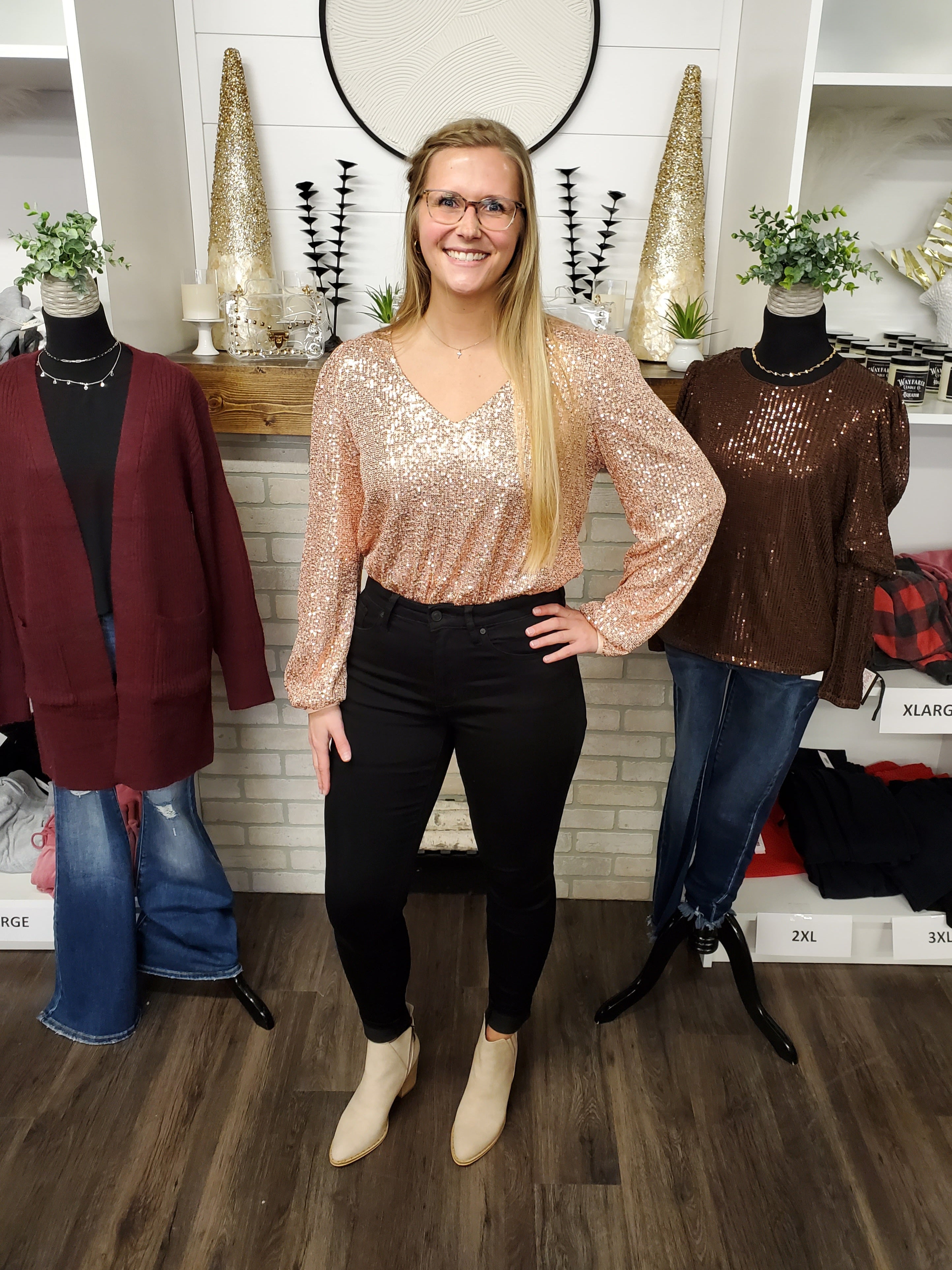 Gemma Sequin Bodysuit – Katy Lynn Boutique